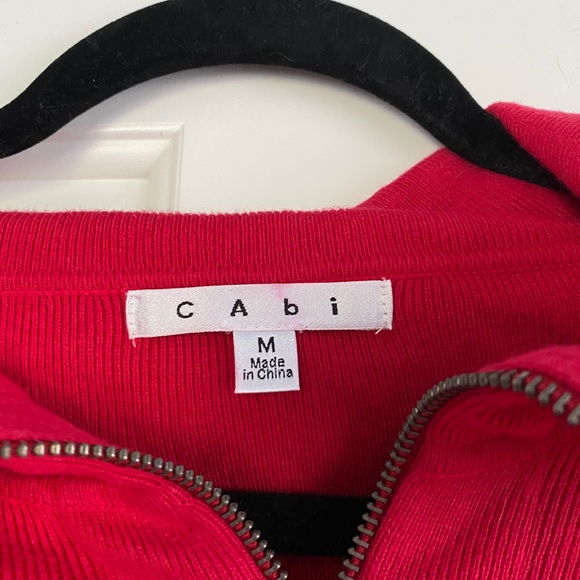 CAbi | Sweaters | Cabi 285 Red Zip It Asymmetrical Sweater Medium ...